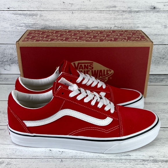 Vans | Shoes | Vans Racing Red Old Skool Canvas Skate Sneakers | Poshmark